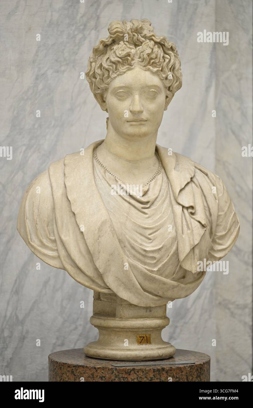 Rome. Italy. Portrait bust (79-81 A.D) of Julia Flavia (Giulia Flavia ...