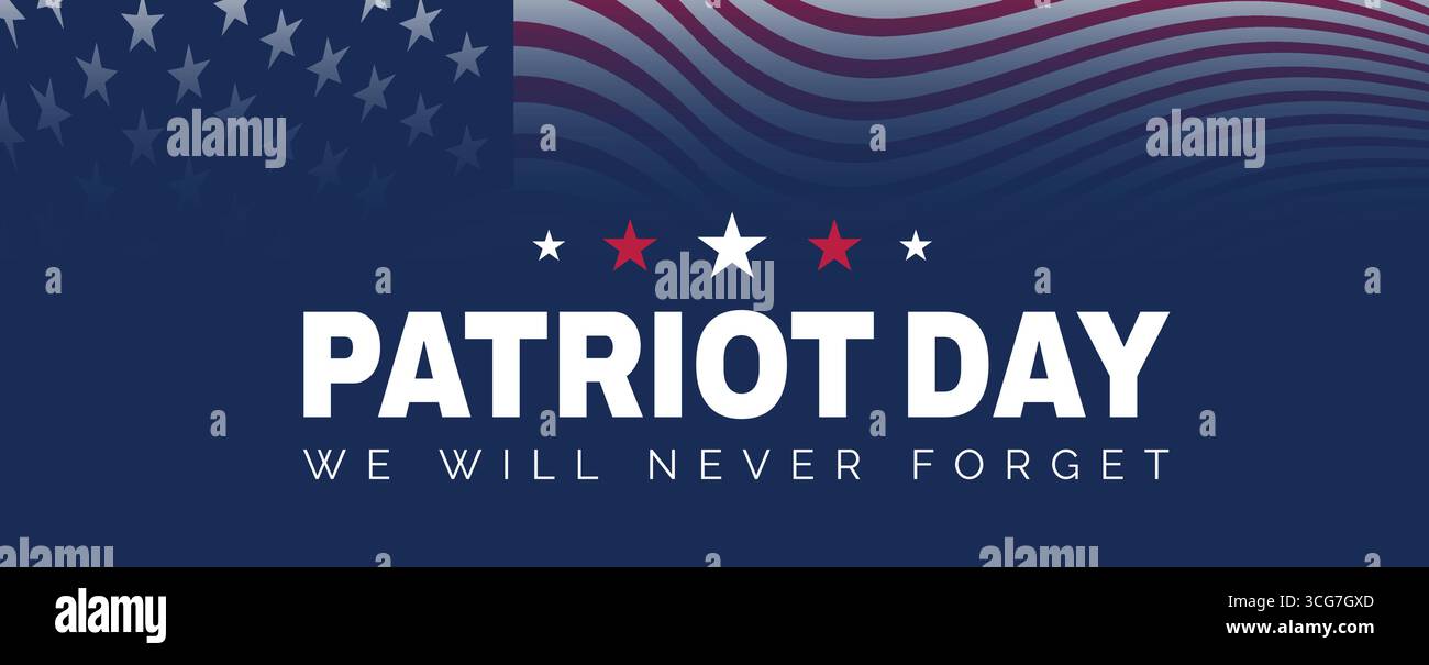 USA Patriot Day banner with American flag and lettering. Vector ...