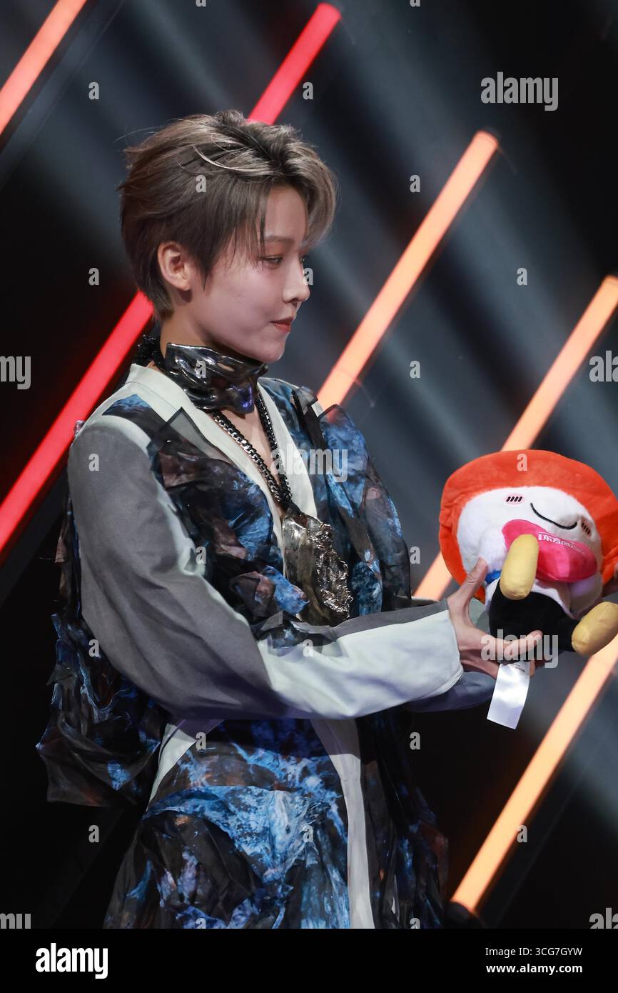 Chinese singer, dancer and producer Liu Yuxin attends an activity in ...