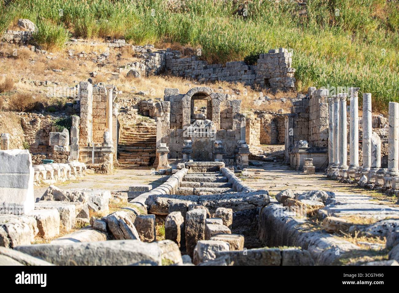 Nymphaeum of Perge. Ruins of ancient Pamphylian city located in Antalya ...