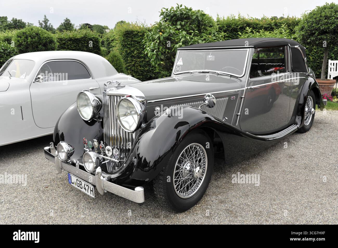 Jaguar MK IV, classic car, Elegant, black convertible classic car with ...