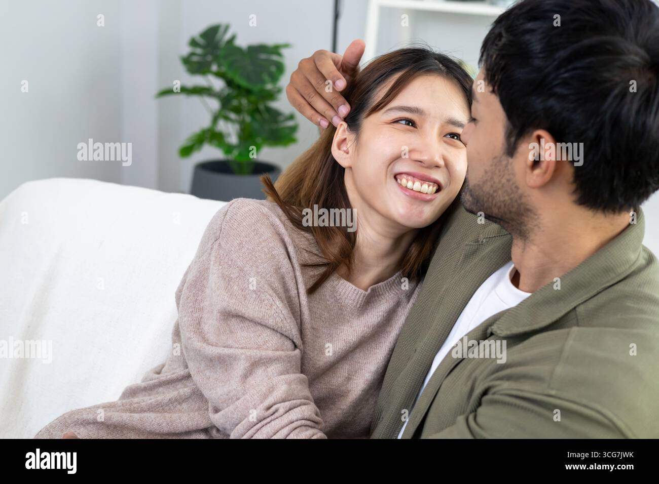 couple smile and happy hug each other eyes, cuddling, warm hugs, young ...