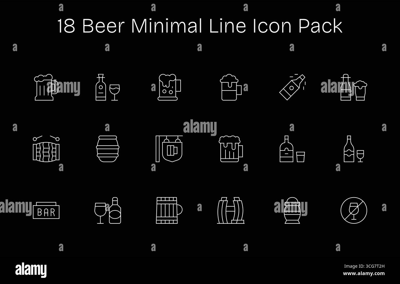 Curated pack of 18 vector icons in Minimal Line design, centered around ...