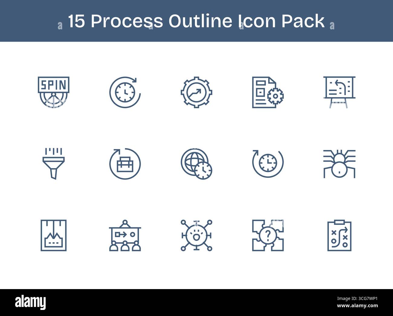 This set of 15 Outline icons captures Process themes, perfect for tech ...