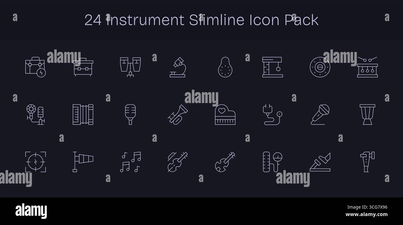 Curated pack of 24 vector icons in Slim Line design, centered around ...