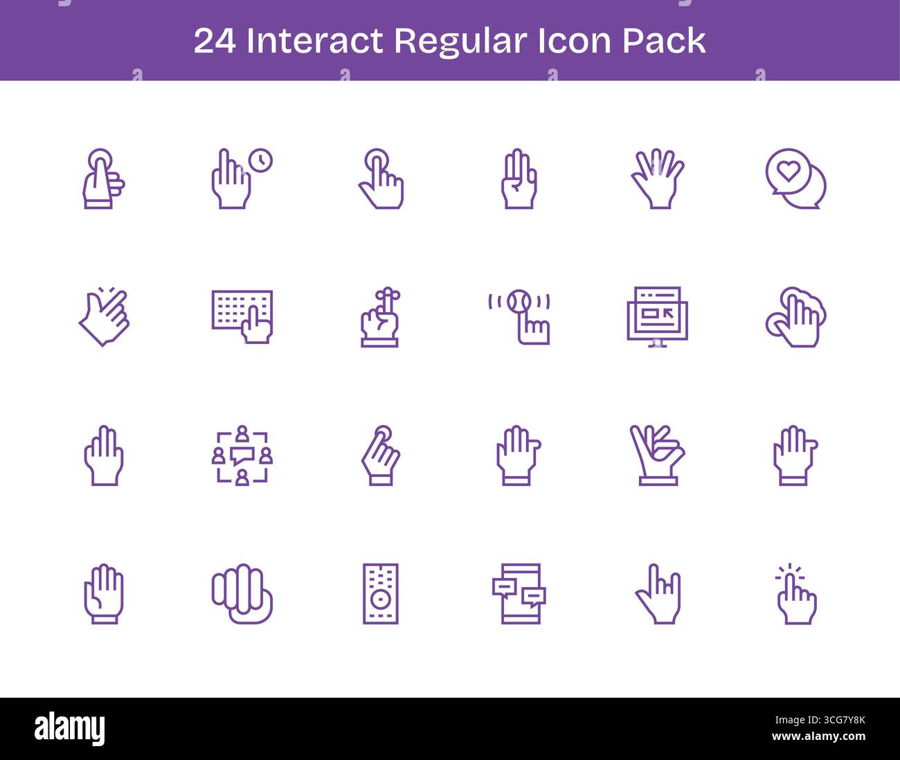 Professionally designed 24 icons in Regular Outline style, capturing ...