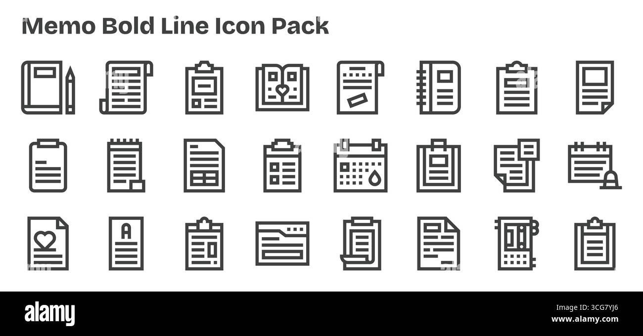 Explore 24 Bold Outline-style vector icons inspired by Memo. Perfect ...