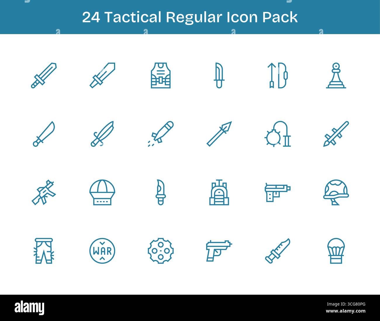 Discover a set of 24 Regular Outline icons crafted for the Tactical ...