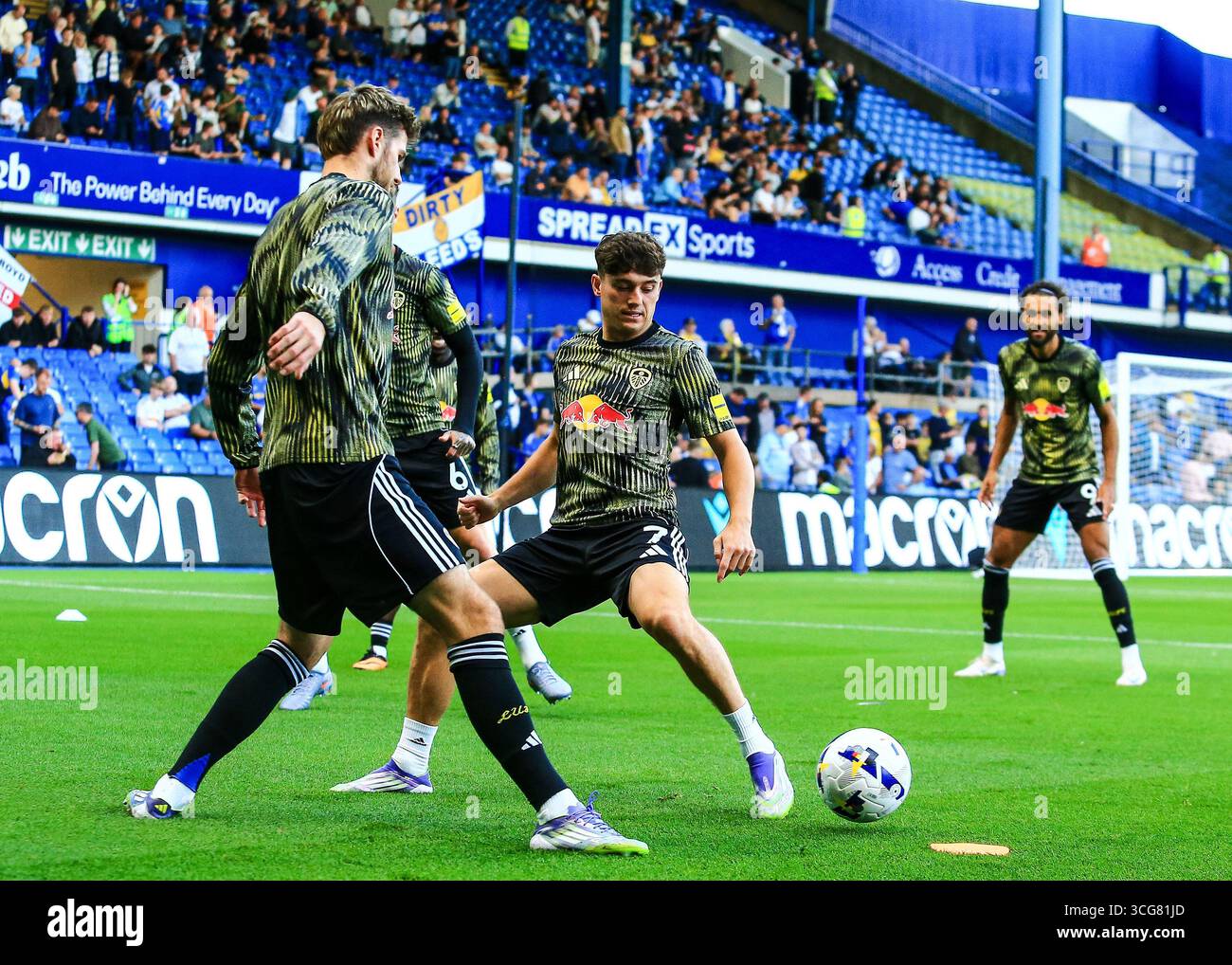 Daniel James of Leeds United in the pregame warmup session during the Carabao Cup match ...