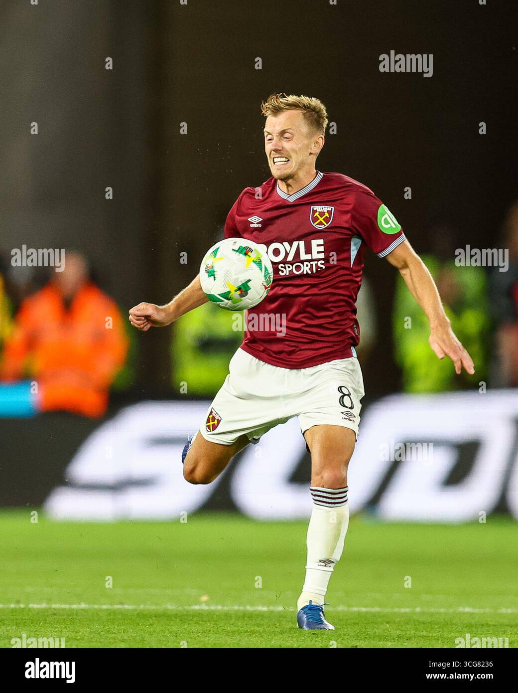 West Ham's James Ward-Prowse in action during the Carabao Cup match ...
