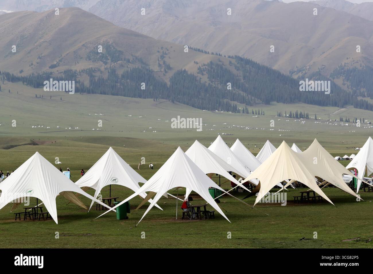 Tourists visit the Nalati Scenic Area in Ili Kazakh Autonomous ...