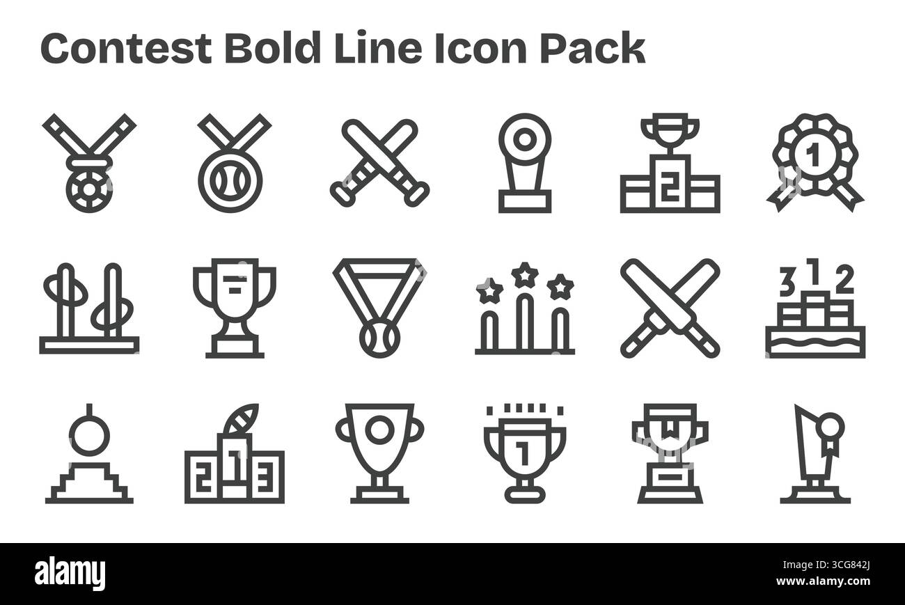 Professionally designed 18 icons in Bold Line style, capturing the ...