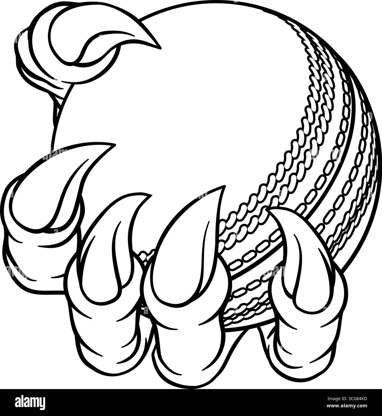 Cricket Ball Claw Cartoon Monster Animal Hand Stock Vector Image & Art ...