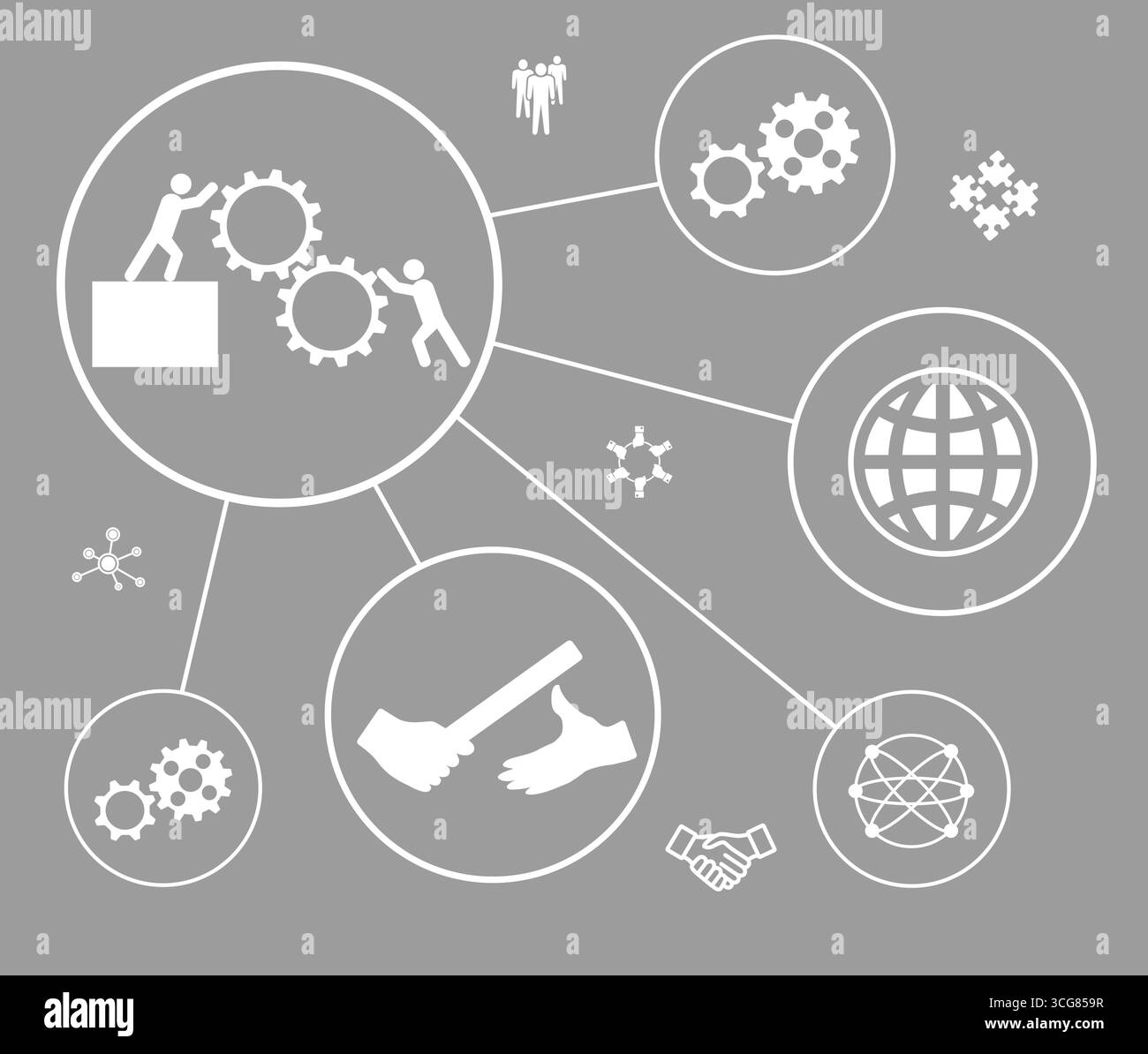 Icon collaboration teamwork Black and White Stock Photos & Images - Alamy