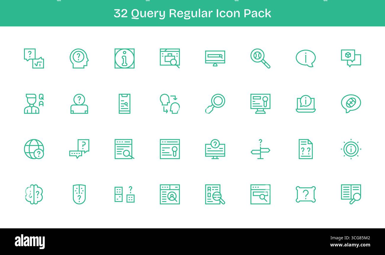 Discover a set of 32 Regular Line icons crafted for the Query theme ...