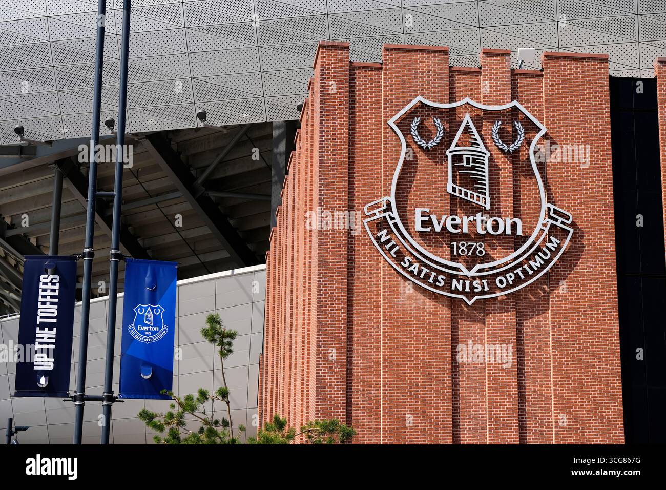 A general view of the Everton crest affixed to the exterior of the Hill ...