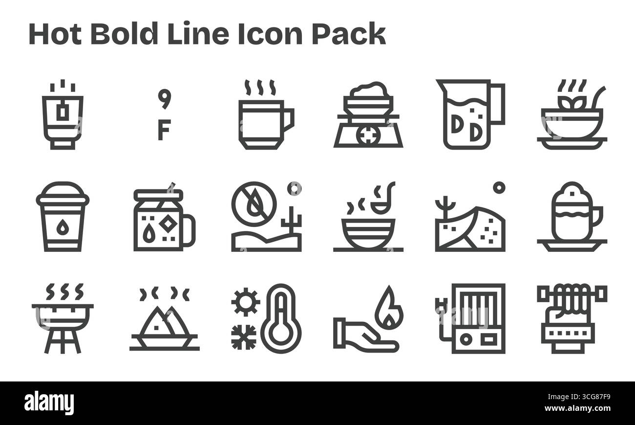 Professionally designed 18 icons in Bold Line style, capturing the ...