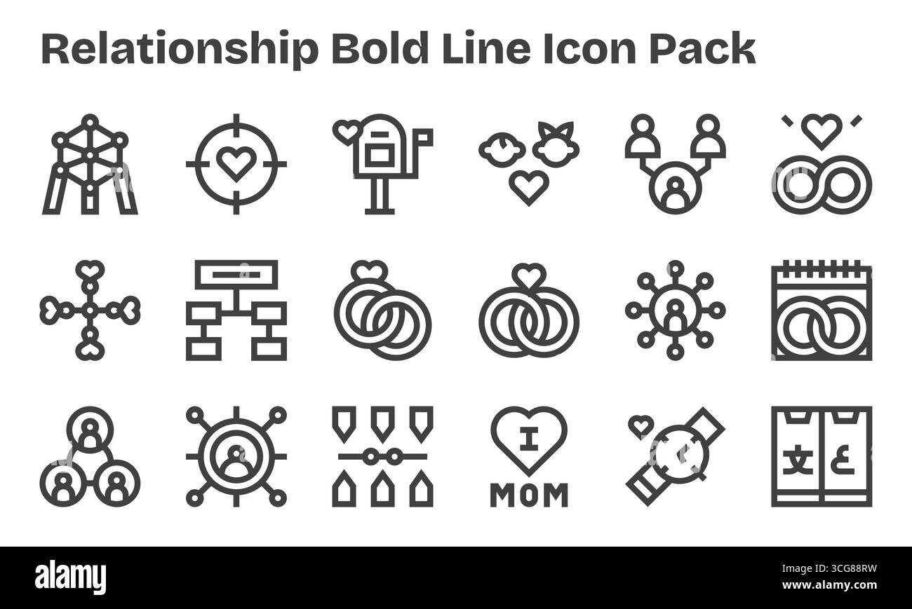 Explore 18 Bold Line-style vector icons inspired by Relationship. Perfect for web and app ...