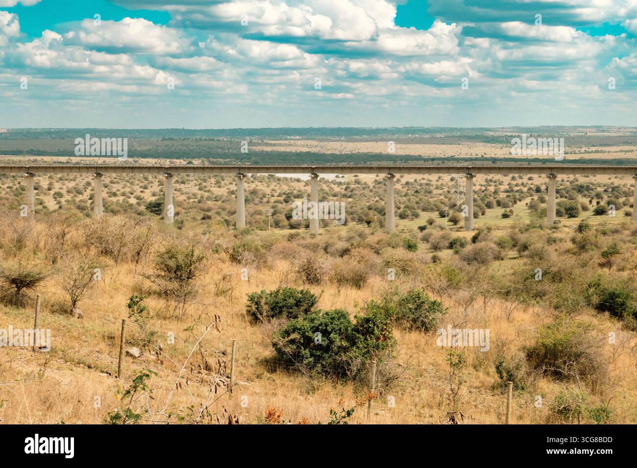 View of a bridge on a railway line at Nairobi Mombasa Standard Gauge ...