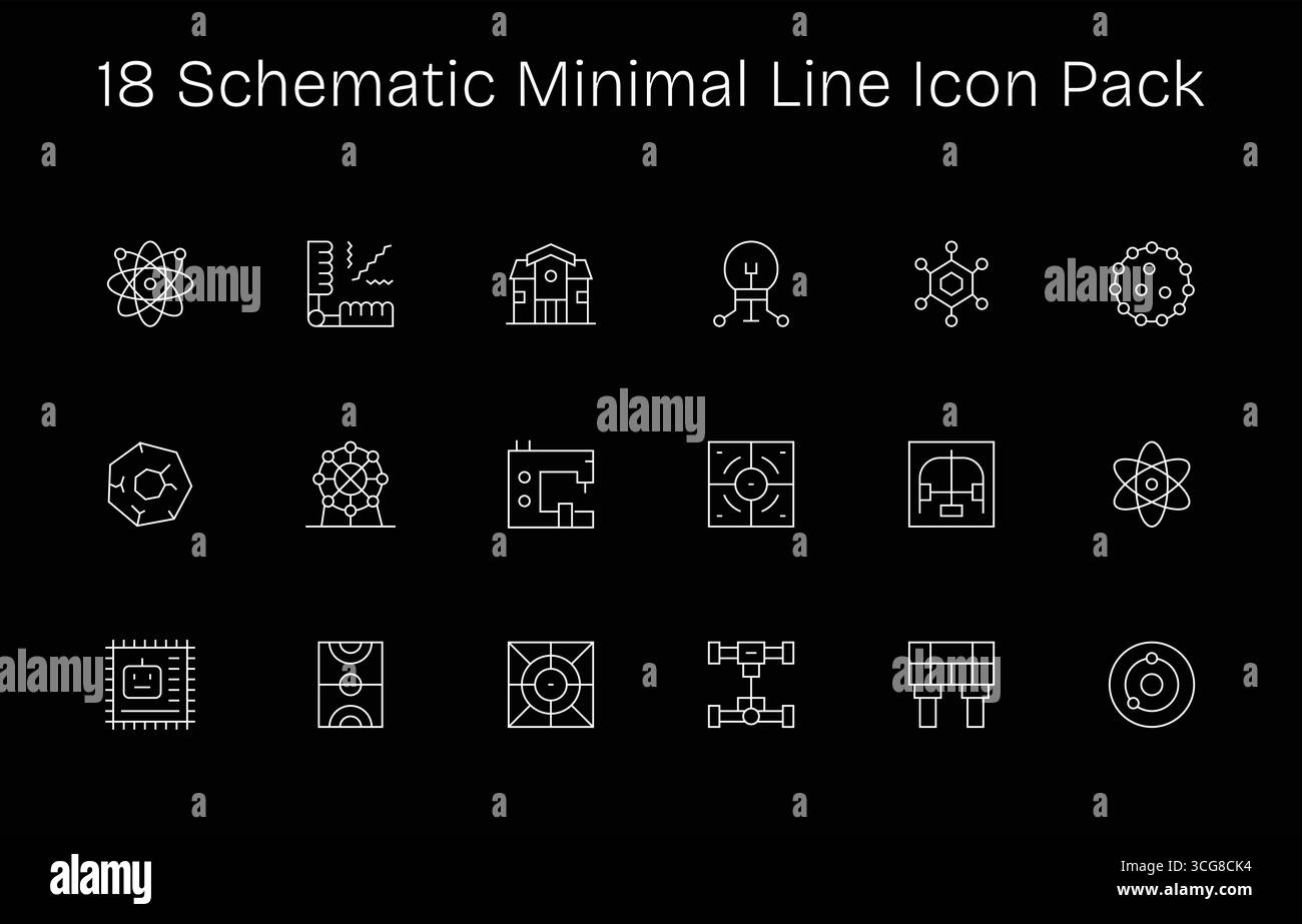 Discover a set of 18 Minimal Line icons crafted for the Schematic theme ...