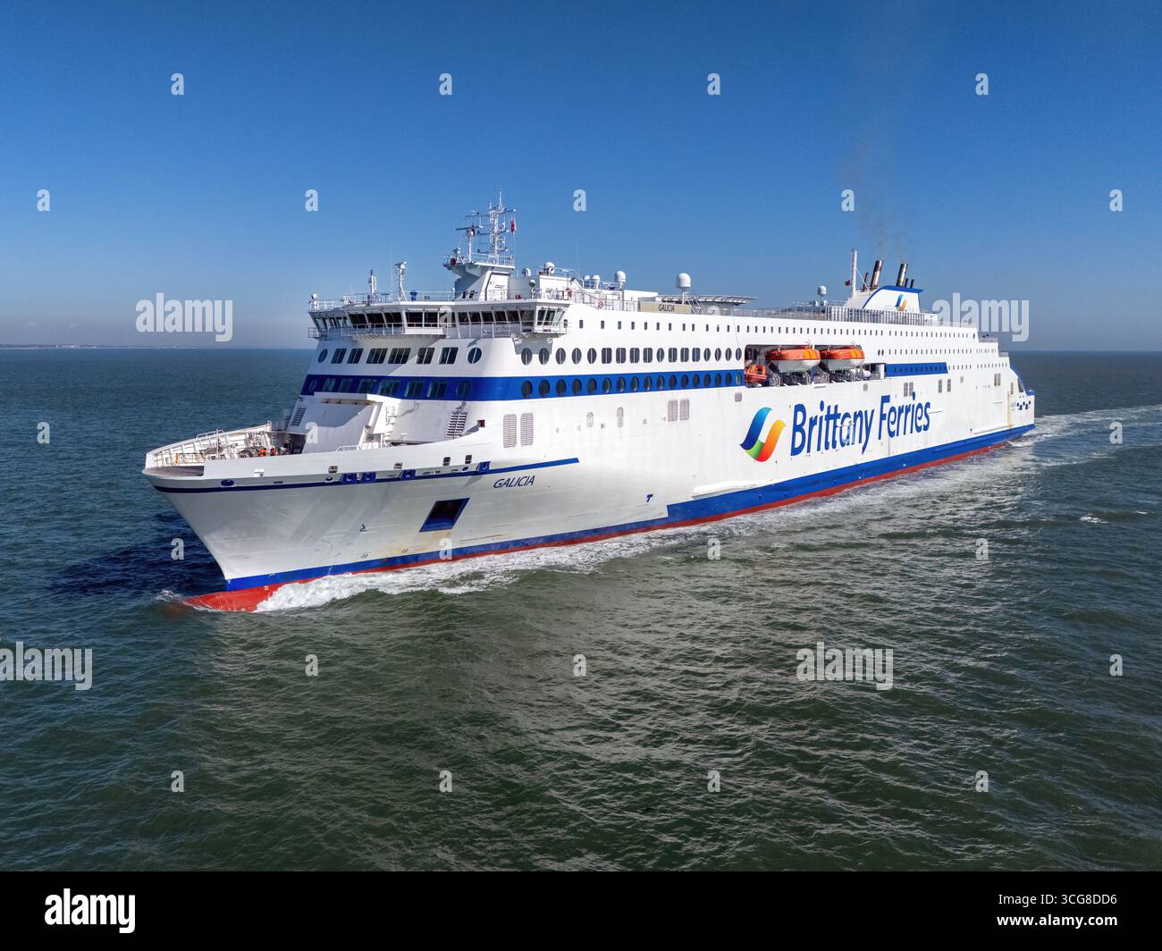 Galicia, an E-Flexer cross-Channel ferry operated by Brittany Ferries ...