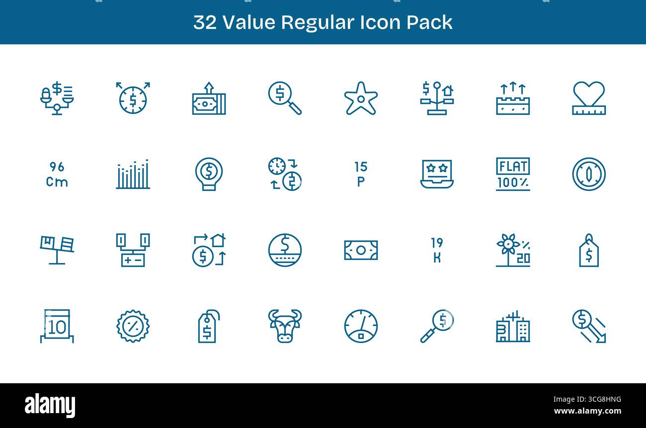 Explore 32 Regular Line-style vector icons inspired by Value. Perfect ...