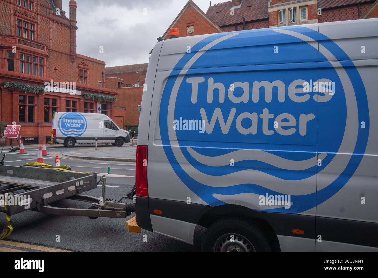 Wimbledon London, UK. 27 August 2025. A Thames Water van as works are ...