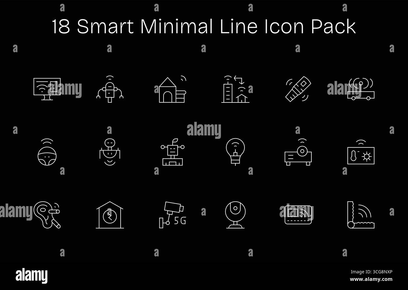 This Smart icon pack includes 18 Minimal Line vectors, perfect for ...