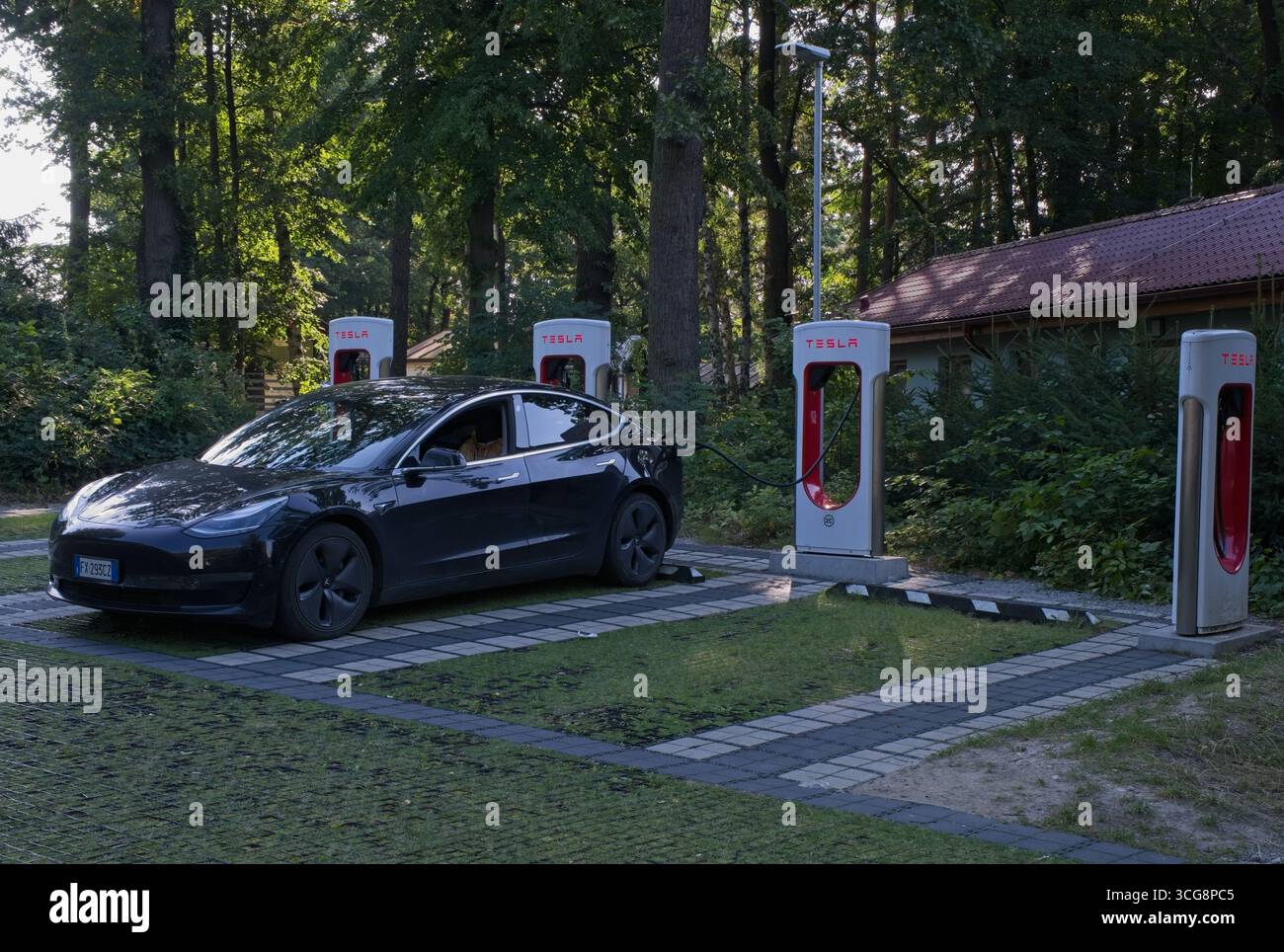 Kamenny Ujezd, Czechia - Aug 10, 2025: A static shot of a solid black ...