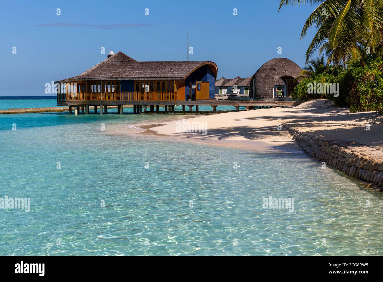 OUTRIGGER Maldives Maafushivaru Resort, Maldives Stock Photo - Alamy