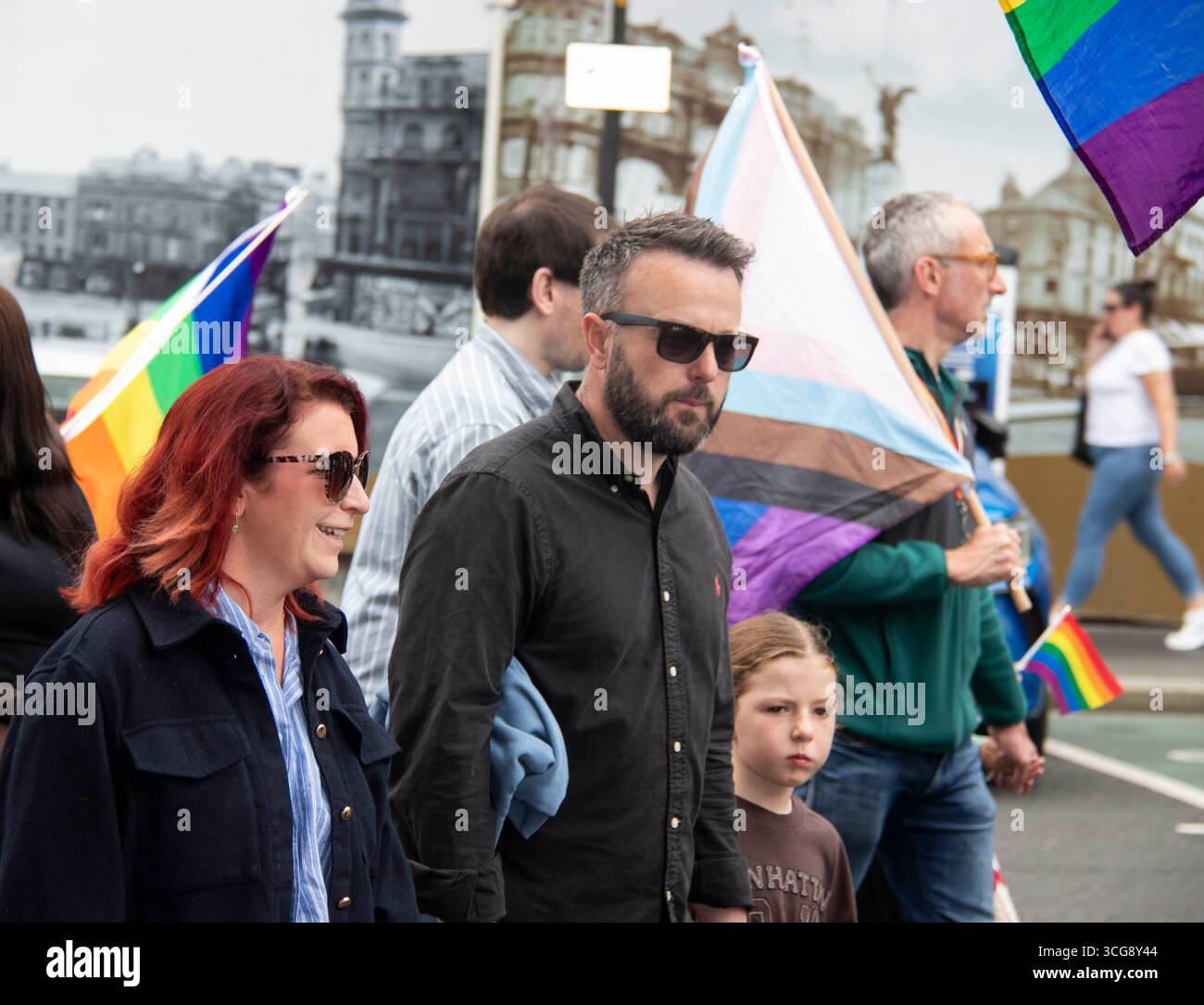 Colm Eastwood and Louise High at eht Foyle Pride parade Stock Photo - Alamy