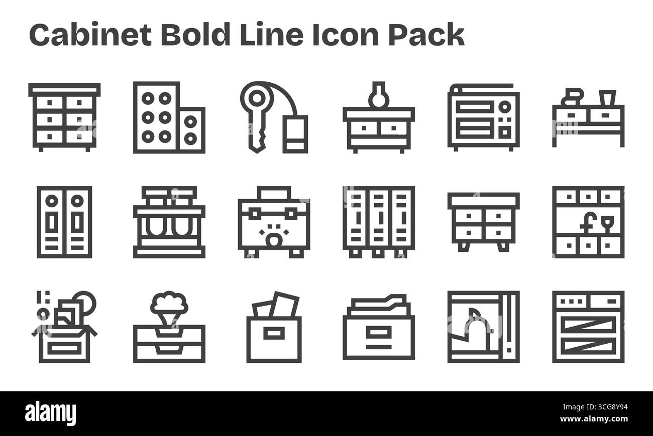 Professionally designed 18 icons in Bold Line style, capturing the ...