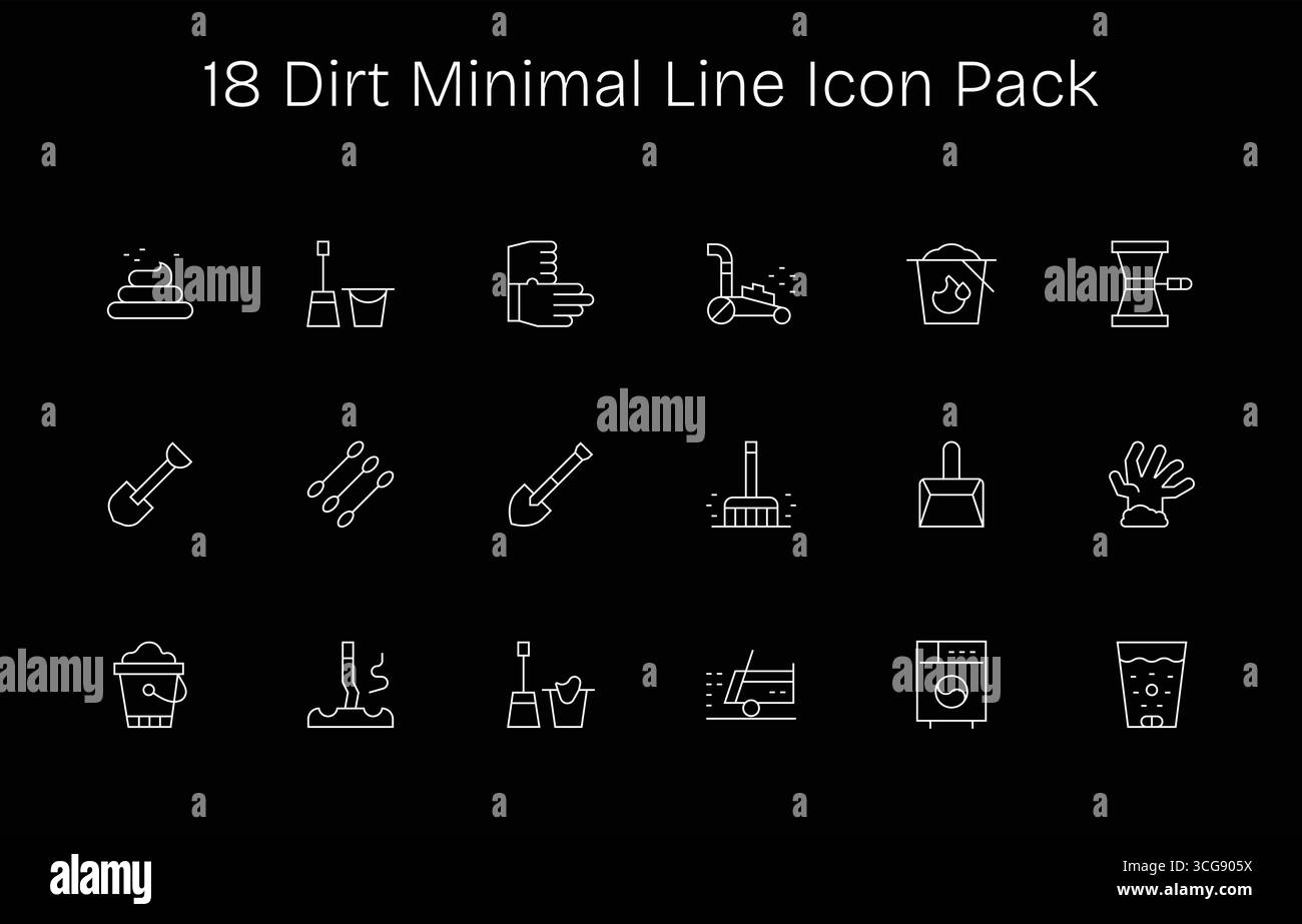 Vector pack with 18 Minimal Line icons inspired by Dirt, ideal for ...