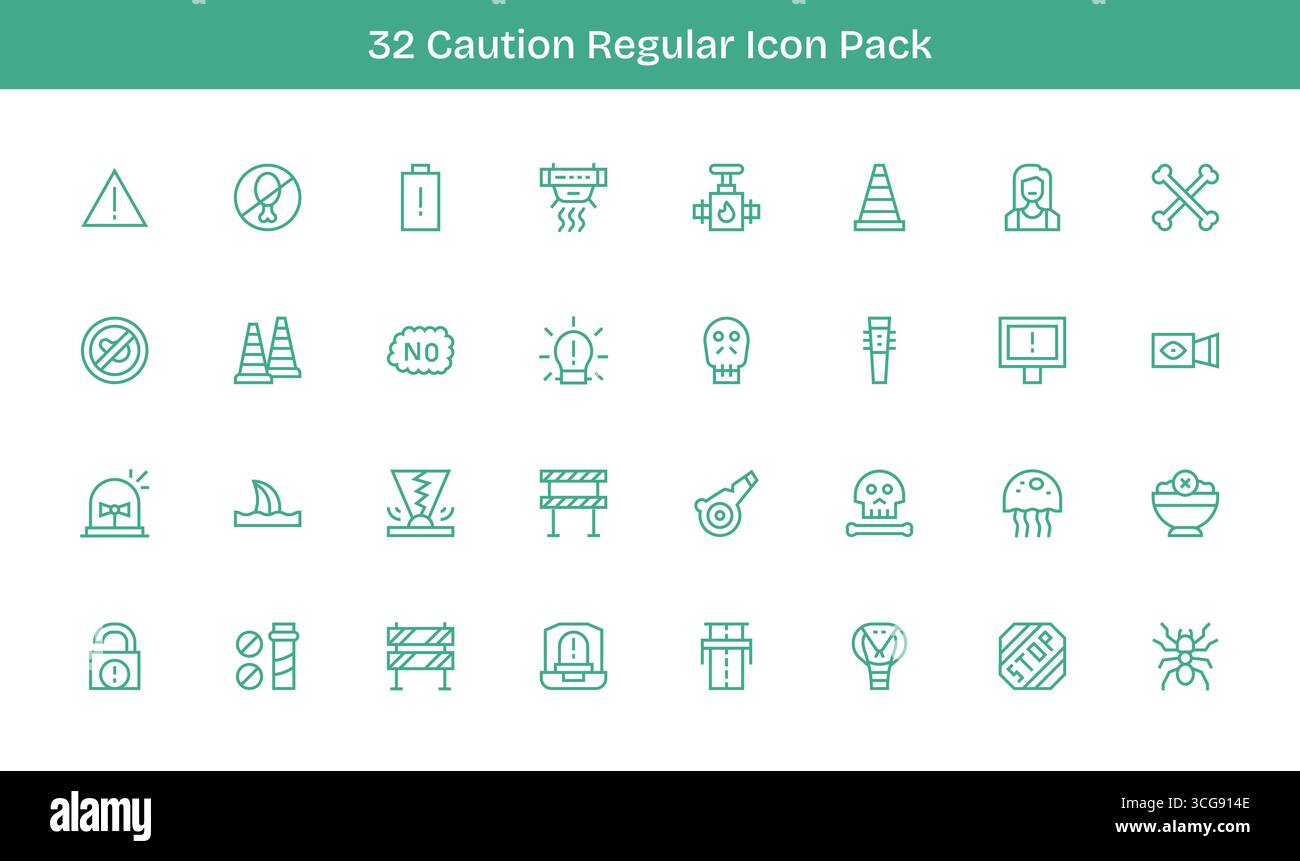 Professionally designed 32 icons in Regular Line style, capturing the ...