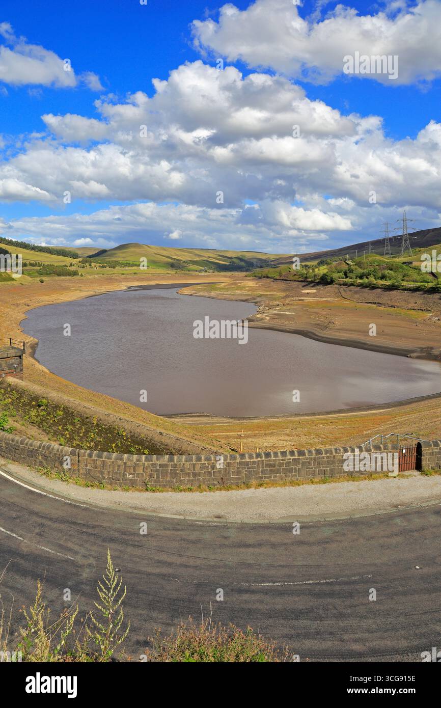 Dried up Woodhead Reservoir, during the the 2025 summer drought ...