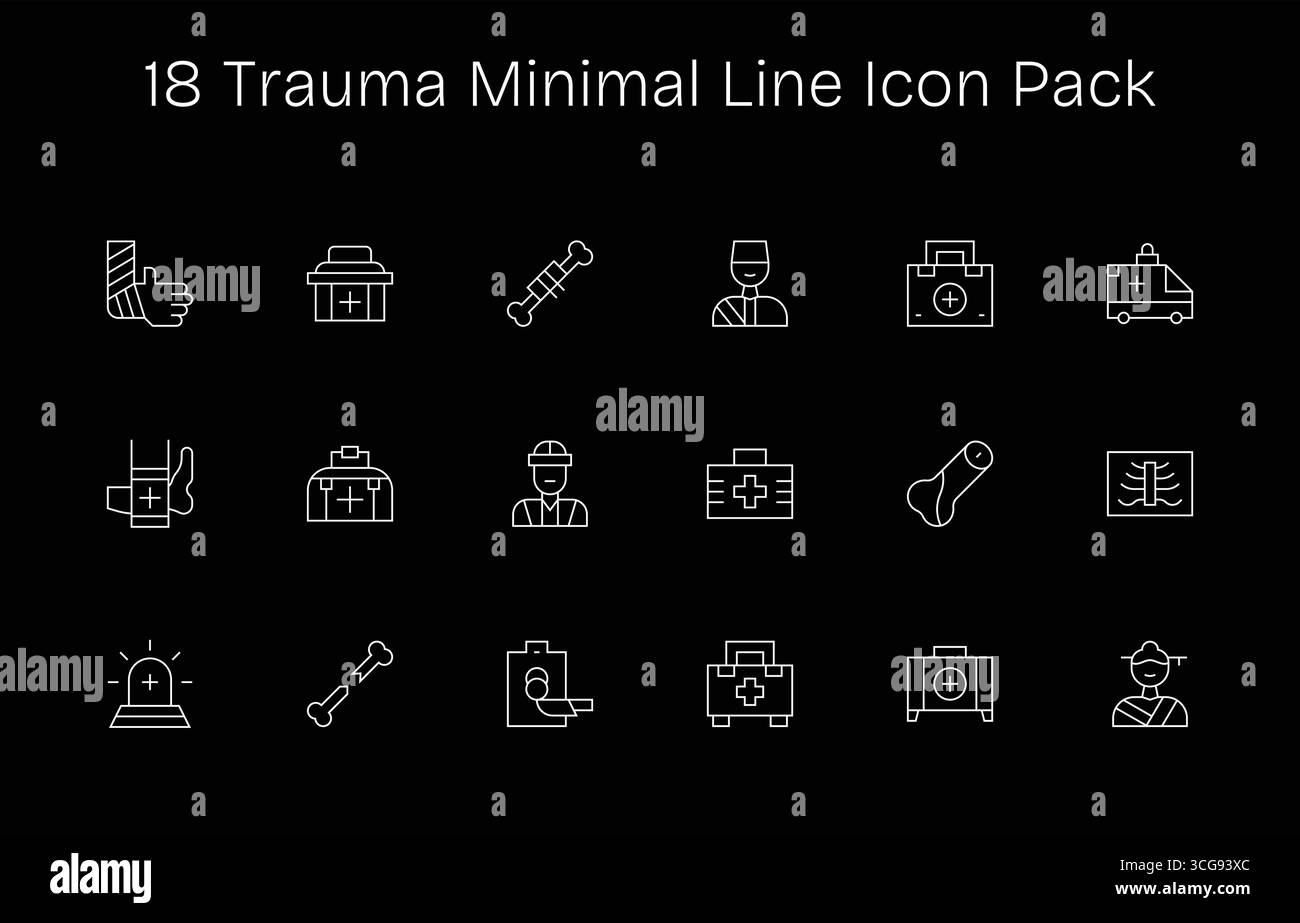 Discover a set of 18 Minimal Line icons crafted for the Trauma theme ...