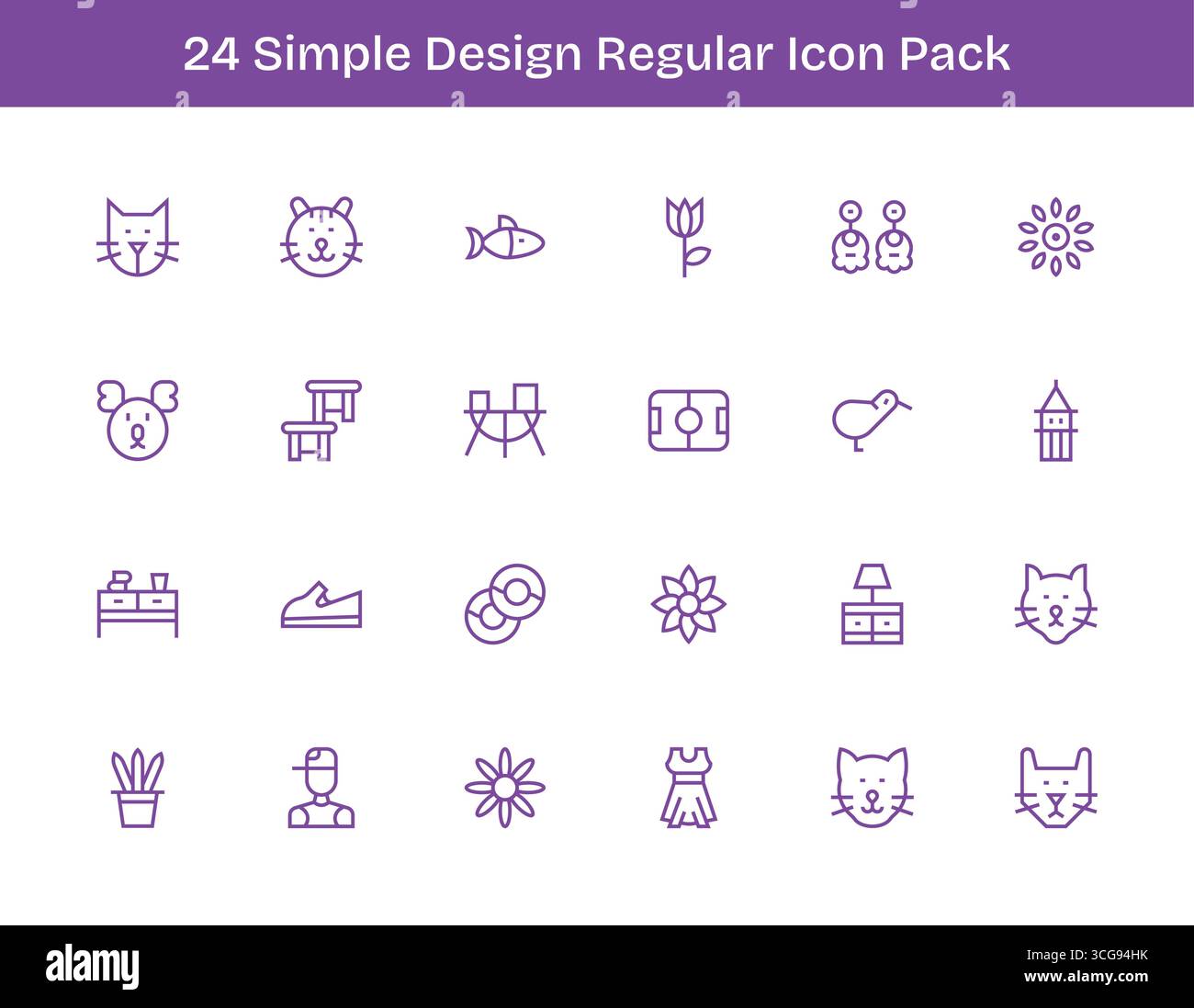 This Simple Design icon pack includes 24 Regular Outline vectors ...