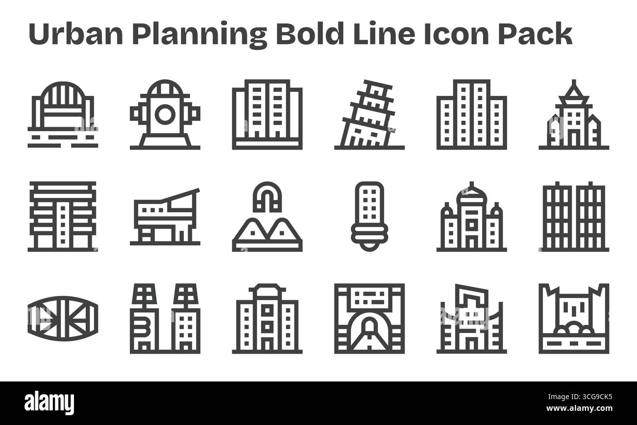 Explore 18 Bold Line-style vector icons inspired by Urban Planning. Perfect for web and app ...