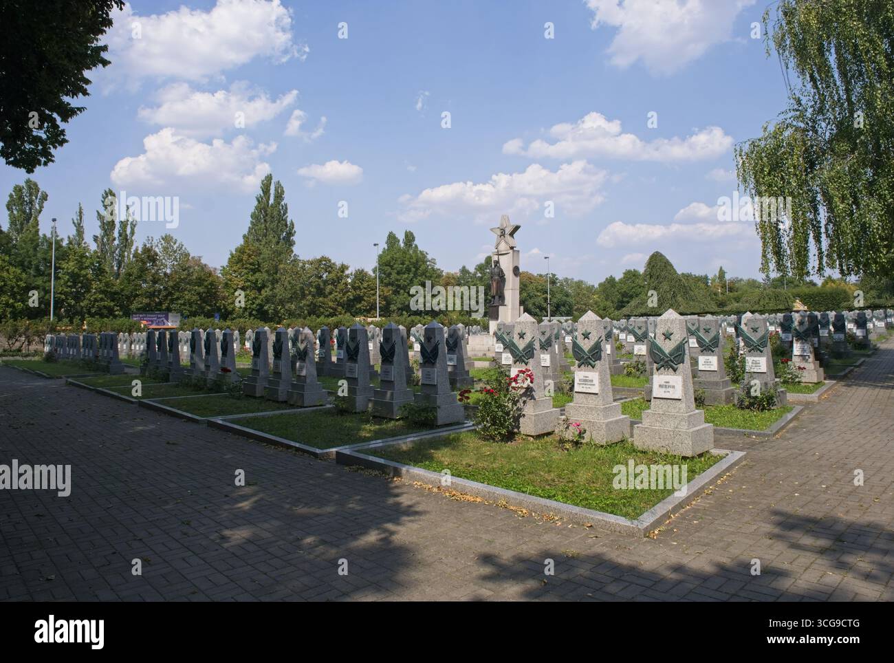 Prague, Czechia - Aug 15, 2025: This war cemetery in Prague contains ...