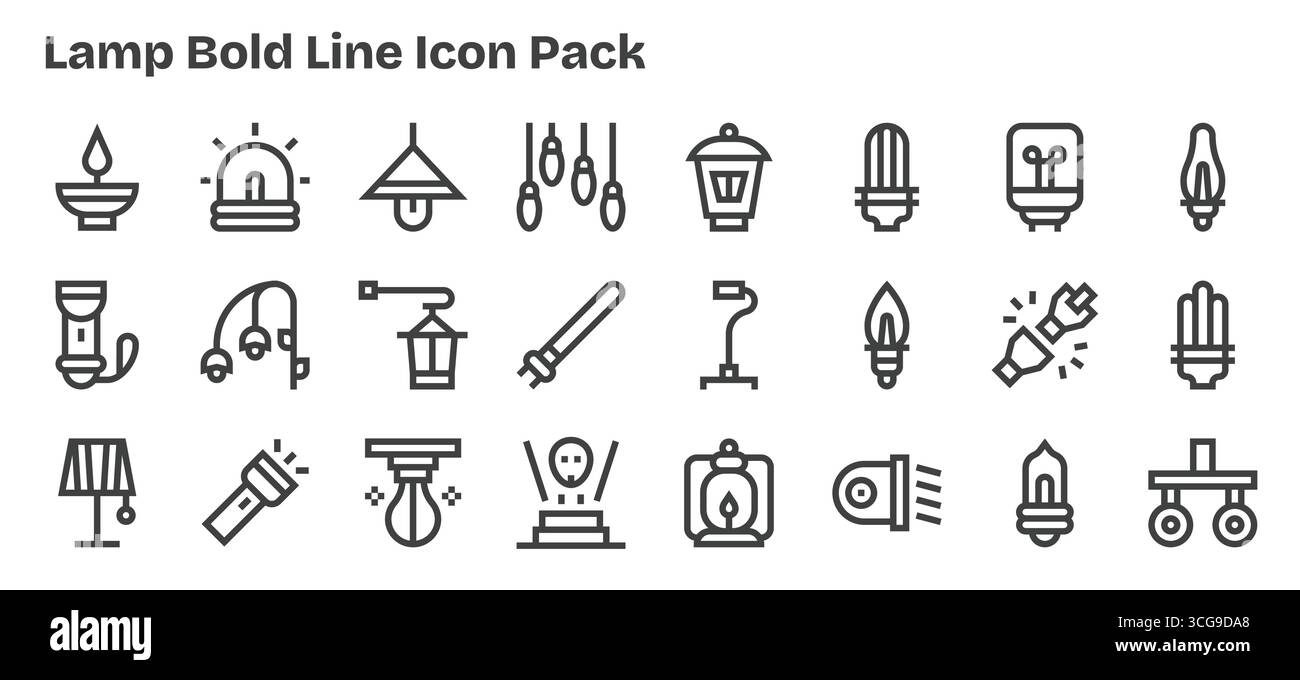Professionally designed 24 icons in Bold Outline style, capturing the ...