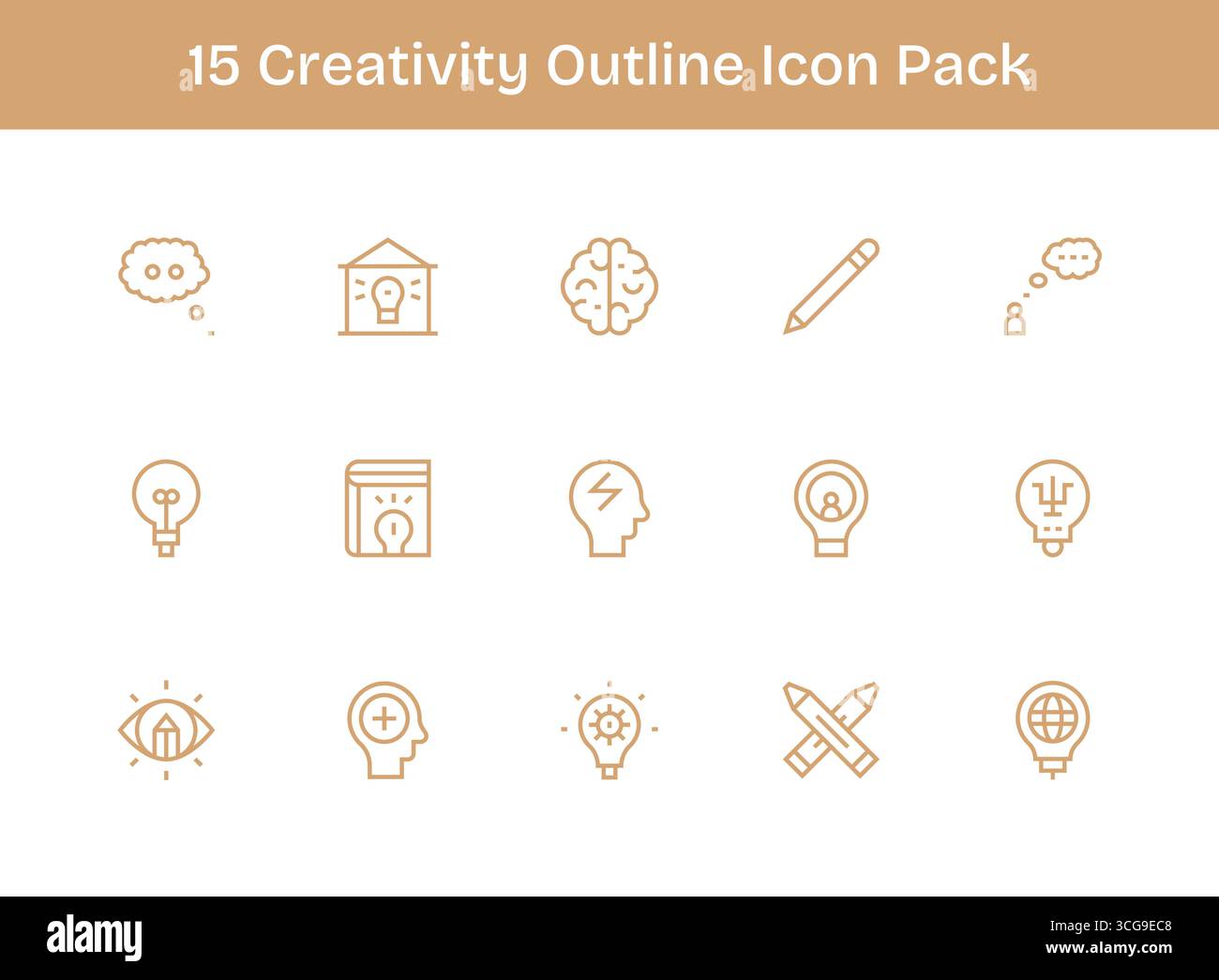 This set of 15 Outline icons captures Creativity themes, perfect for ...
