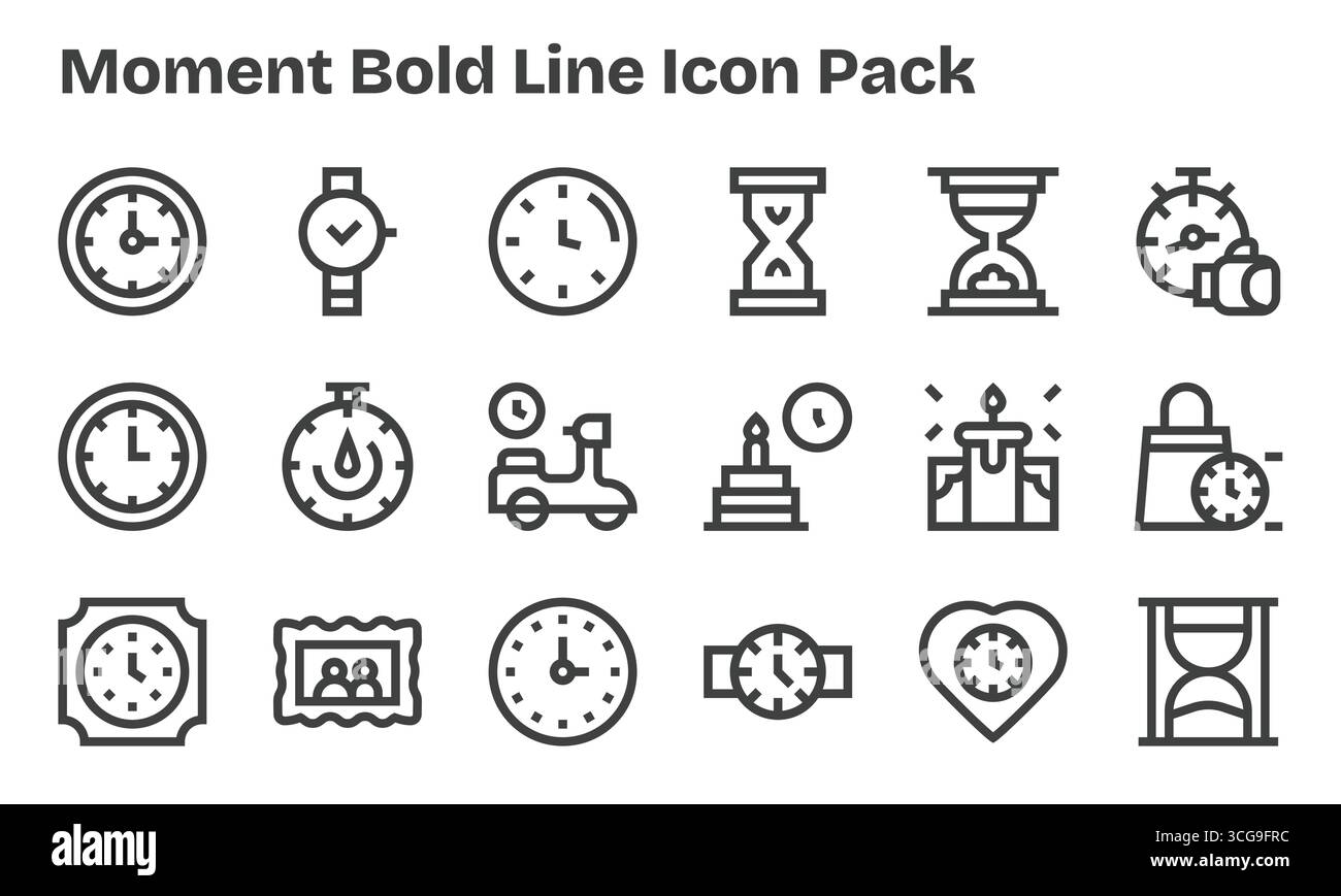 Professionally designed 18 icons in Bold Line style, capturing the ...