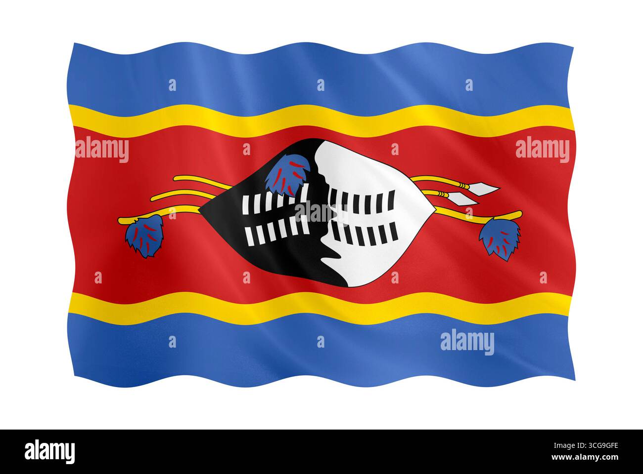 Digital composite. Flag of Eswatini Swaziland 6th of September is ...