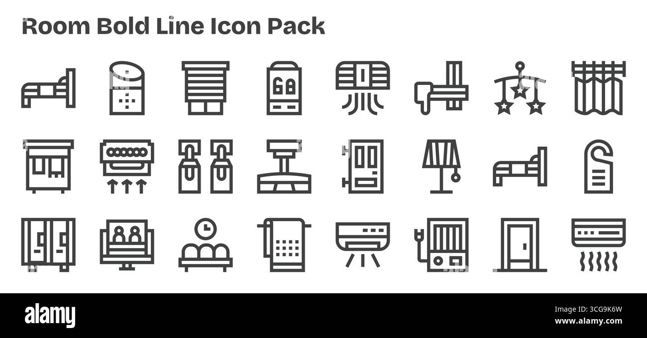 Curated pack of 24 vector icons in Bold Outline design, centered around ...
