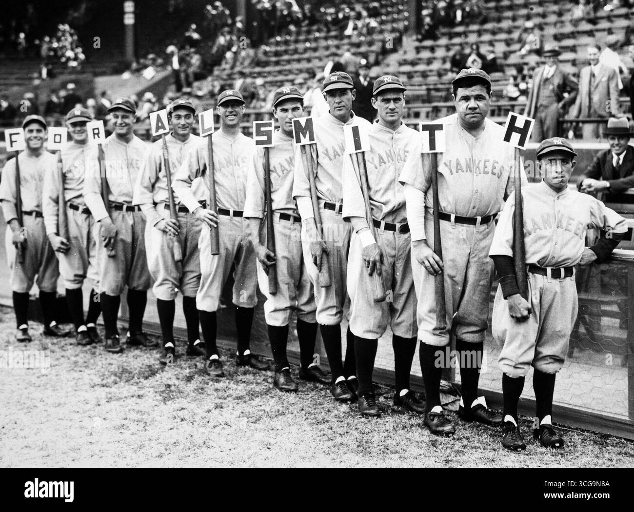 New York Yankees "For Al Smith" - Babe Ruth, Lou Gehrig, Benny Bengough ...