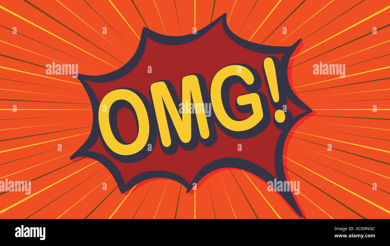 Oh my god comic cartoon style. Speech bubble with word OMG on explosion ...
