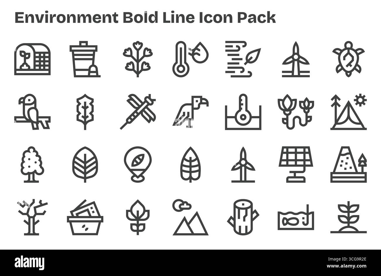 This Environment icon pack includes 28 Extra Bold Line vectors, perfect ...
