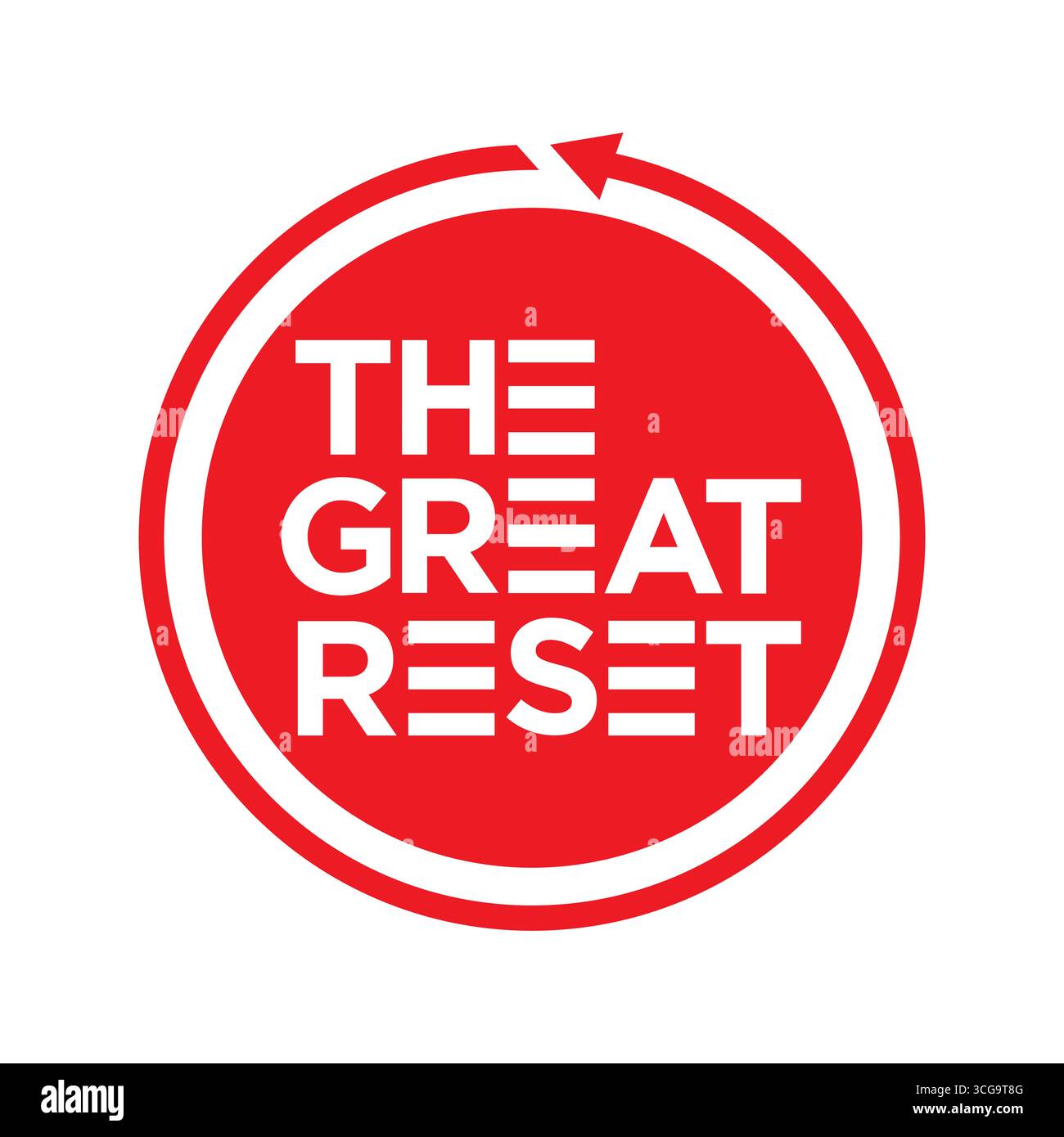 the great reset red circle arrow vector logo Stock Vector Image & Art ...