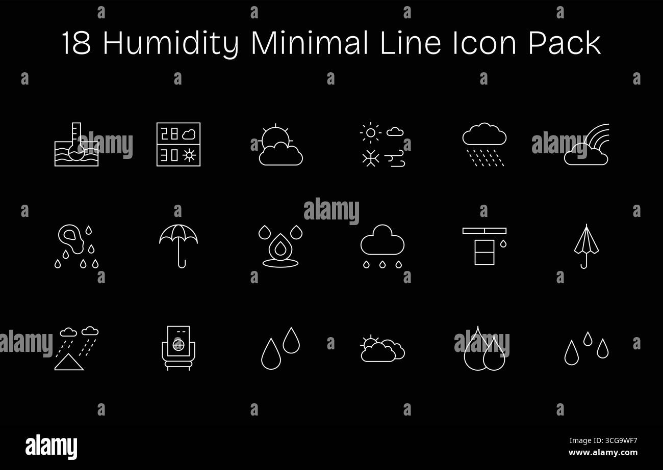 Explore 18 Minimal Line-style vector icons inspired by Humidity. Perfect for web and app ...