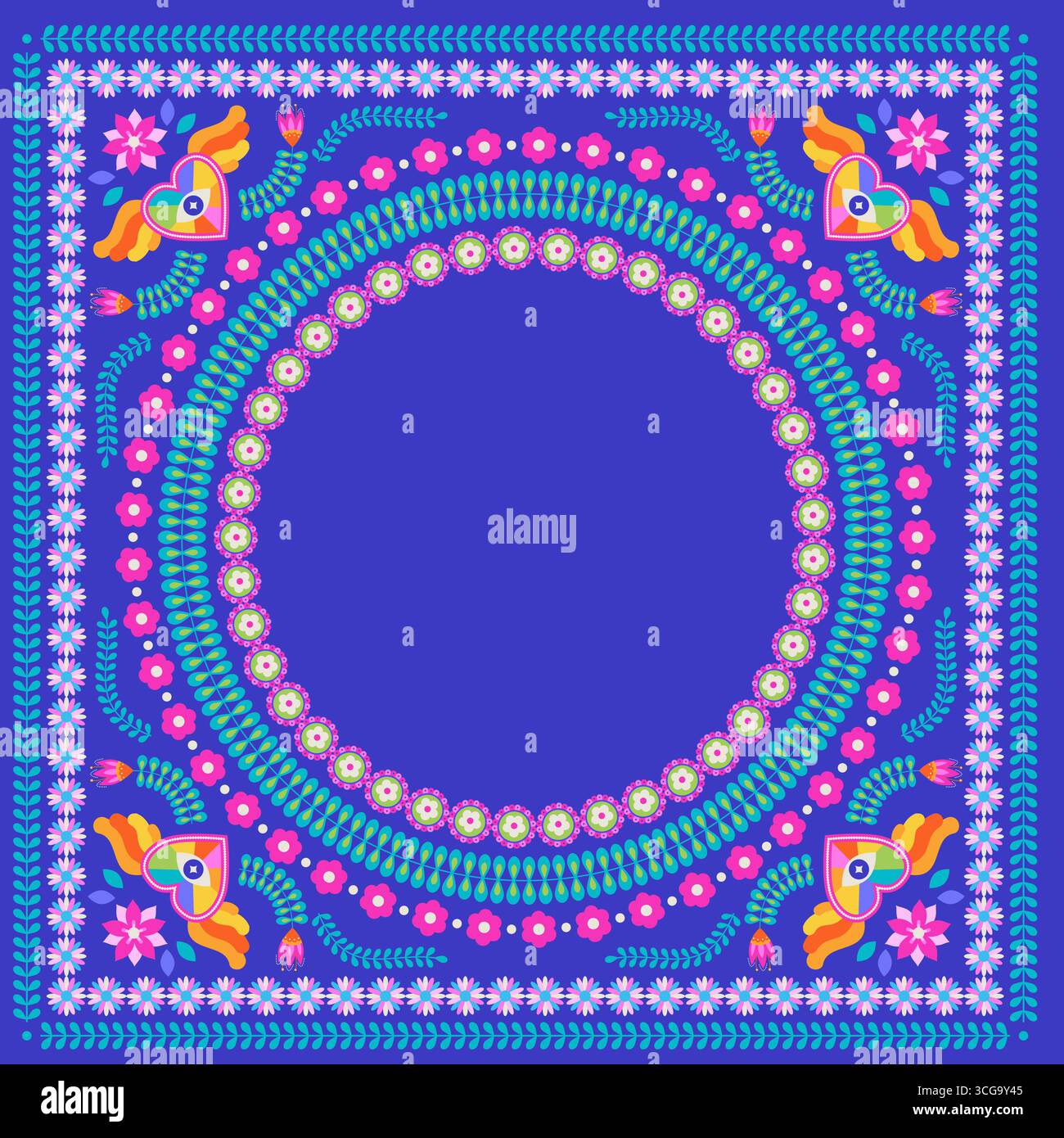 Ornamental Circle Mexican Folk Frame Stock Vector Image & Art - Alamy